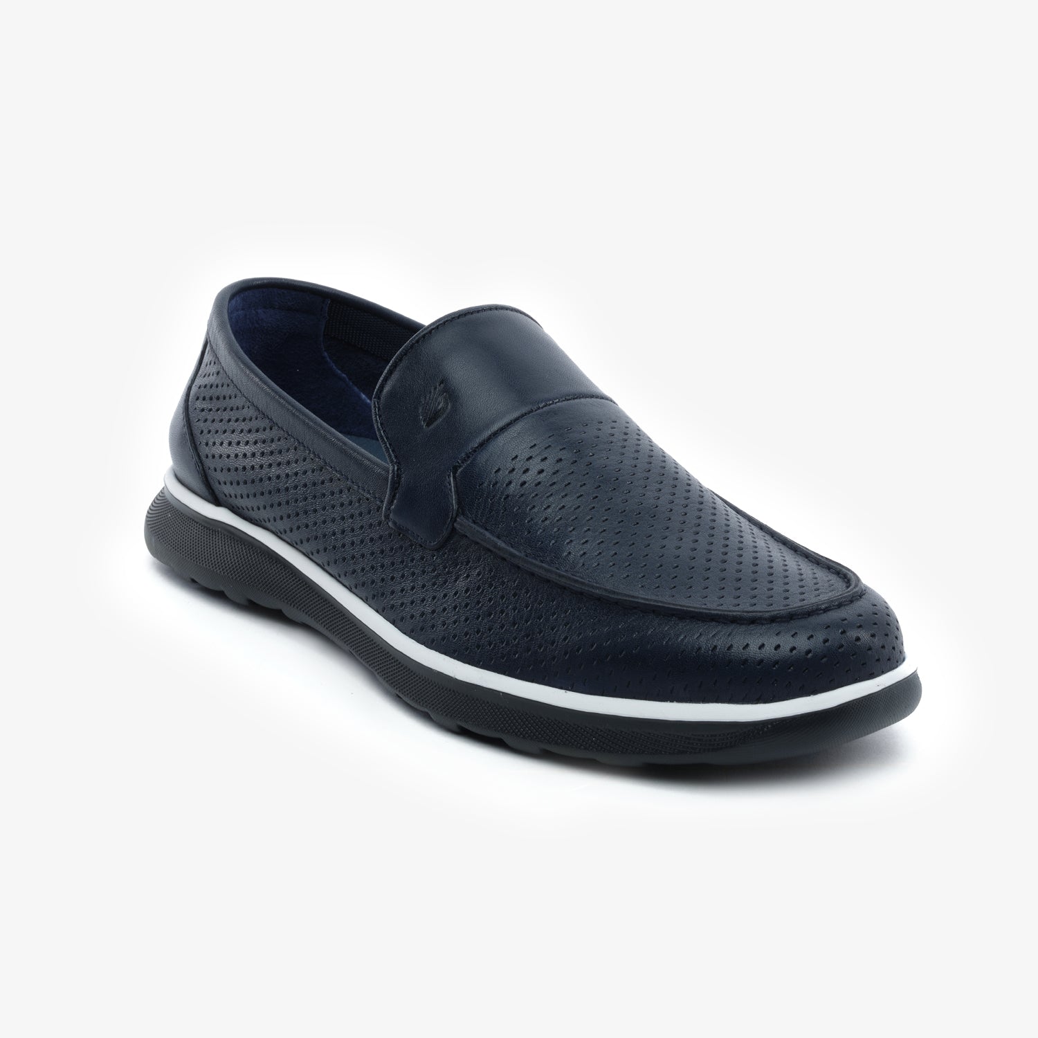 5Y1FA64694 Men's Navy Blue Genuine Leather Loafer Shoes – Greyder