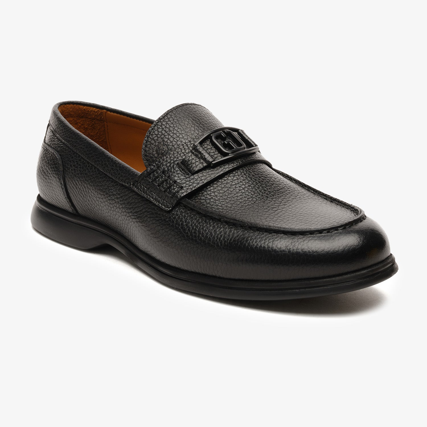 5Y1KA64668 Men's Black Genuine Leather Loafer Shoes – Greyder