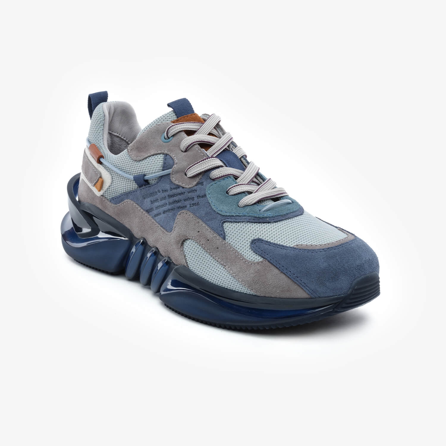 5Y1SA17051 Men's Charcoal Indigo Genuine Leather Sports Shoes – Greyder