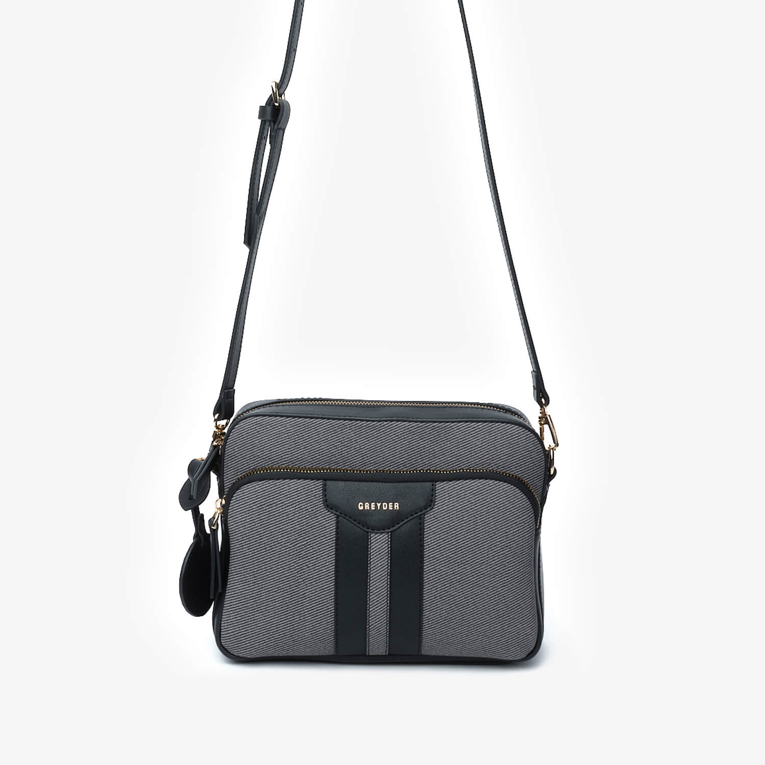 5Y2CN69711 Women's Black and Gray Crossbody Bag – Greyder