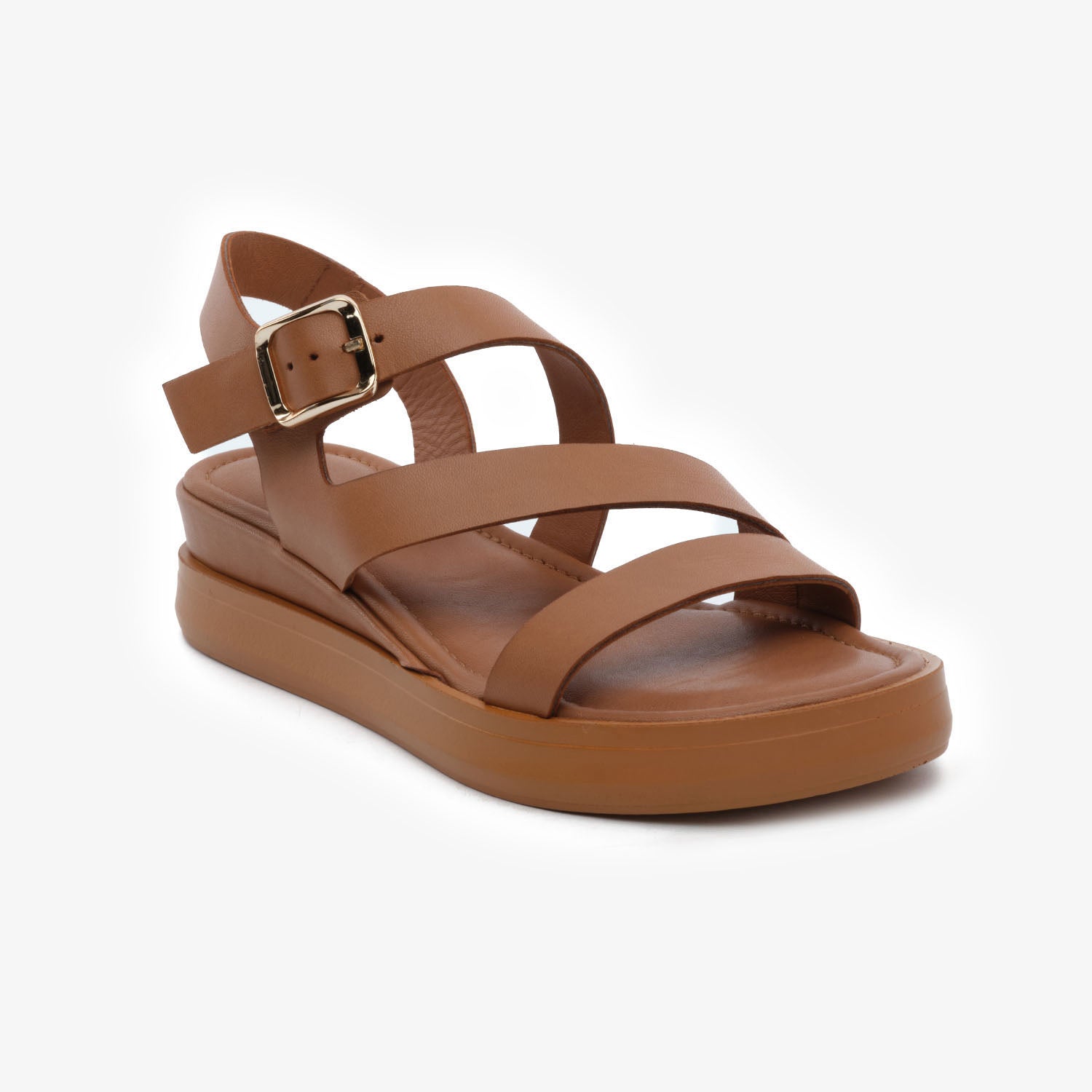 5Y2CS59265 Women's Tan Genuine Leather Sandals – Greyder