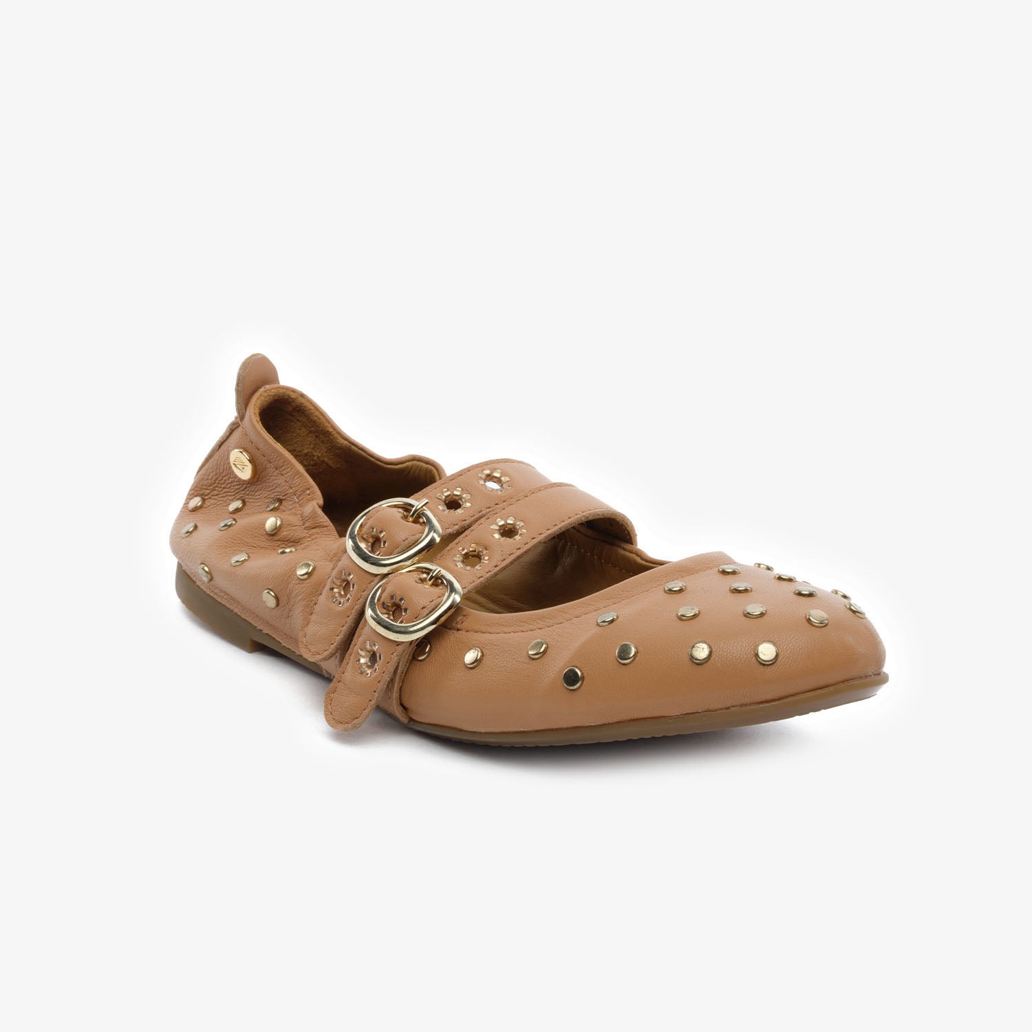 5Y2KA34353 Women's Tan Genuine Leather Ballet Flats – Greyder