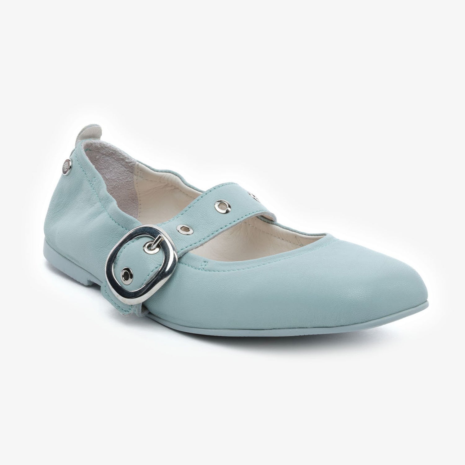 5Y2KA34360 Women's Aqua Green Genuine Leather Ballet Flats – Greyder