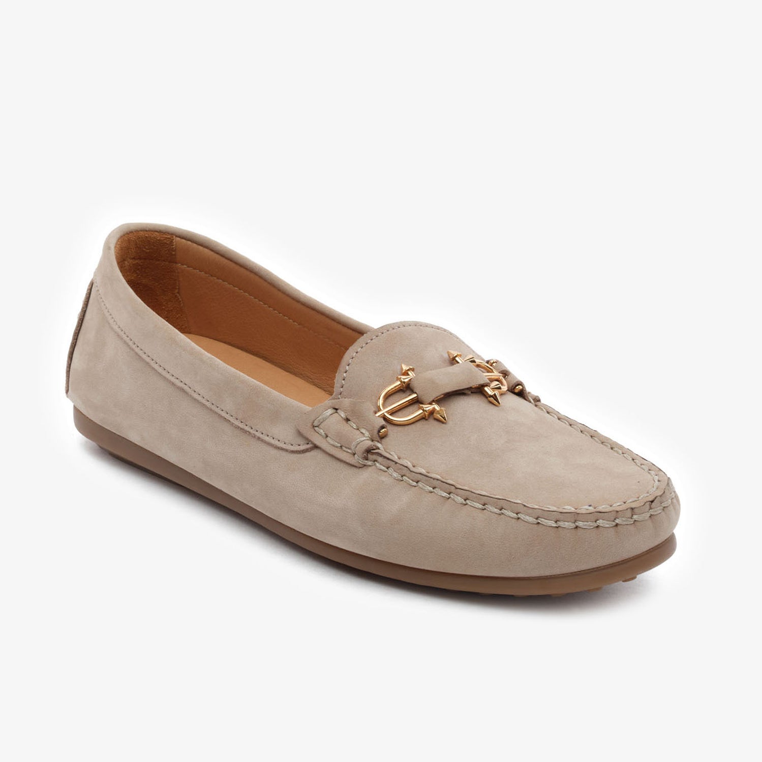 5Y2WA57725 Women's Mink Nubuck Genuine Leather Loafers – Greyder